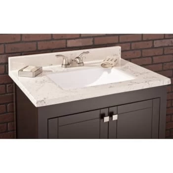 Shop Modular Vanity Tops 37 X 22 Artic Stone Cultured Marble Vanity Top ...